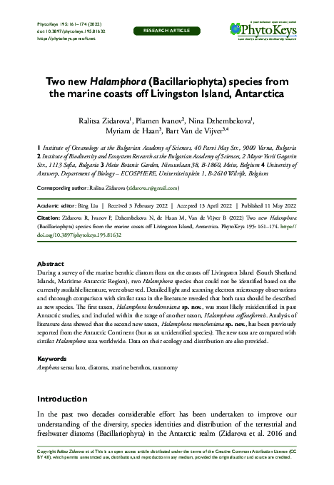 (PDF) Two new Halamphora (Bacillariophyta) species from the marine ...