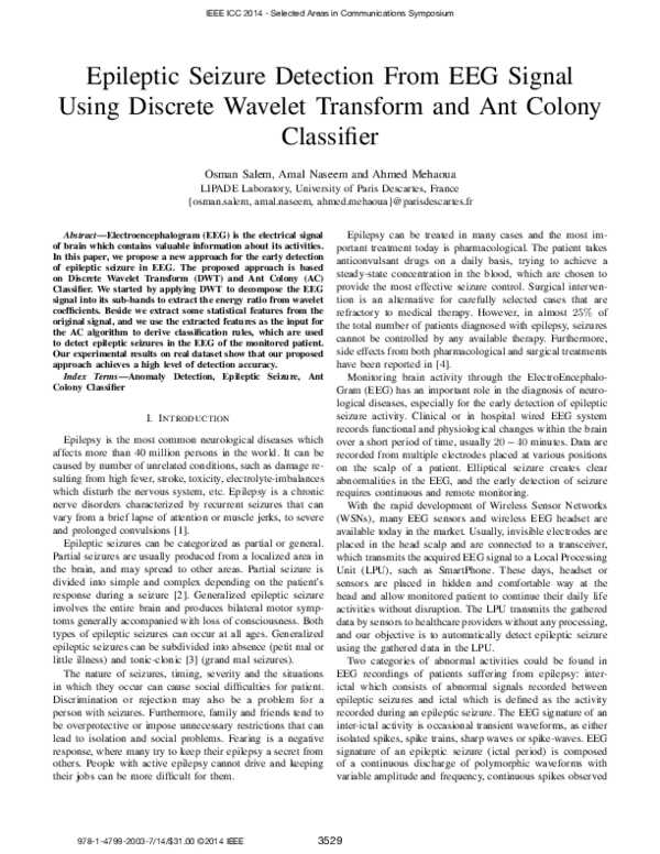 (PDF) Epileptic seizure detection from EEG signal using Discrete ...