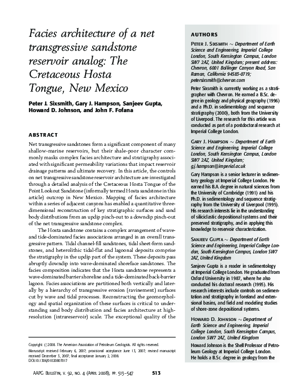 (PDF) Facies architecture of a net transgressive sandstone reservoir ...
