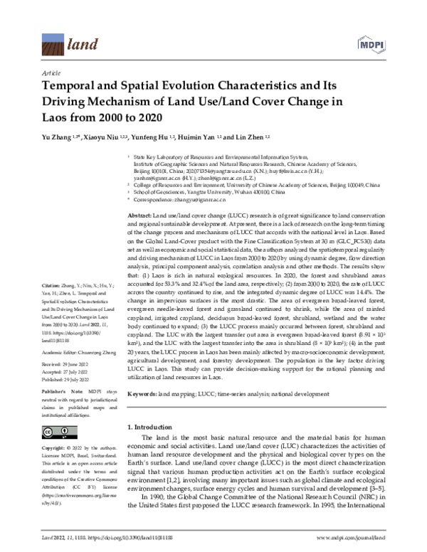 Pdf Temporal And Spatial Evolution Characteristics And Its Driving