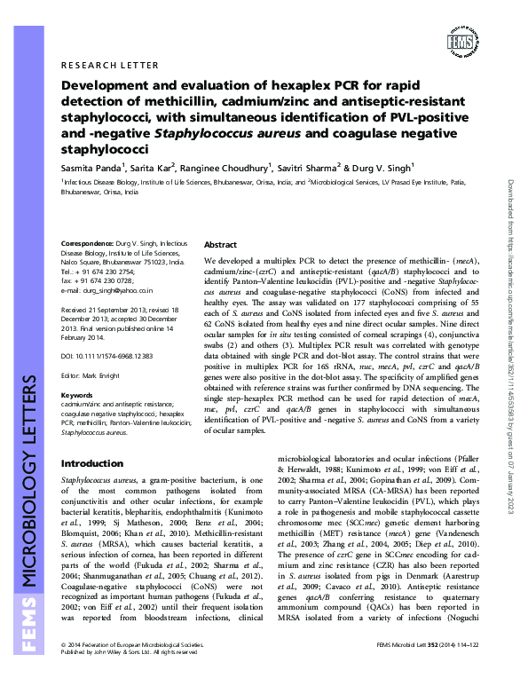 (PDF) Development and evaluation of hexaplex PCR for rapid detection of ...