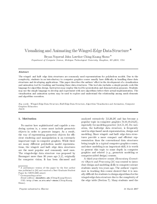 (PDF) Visualizing and animating the winged-edge data structure