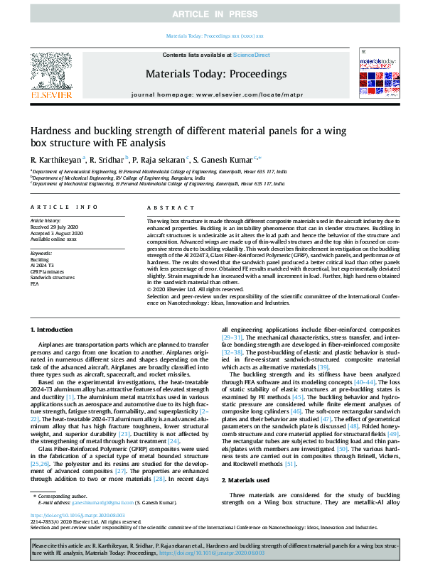 (PDF) Hardness and buckling strength of different material panels for a ...