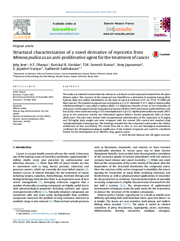 (PDF) Structural characterization of a novel derivative of myricetin ...
