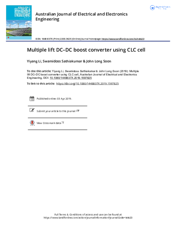 (PDF) Multiple lift DC–DC boost converter using CLC cell