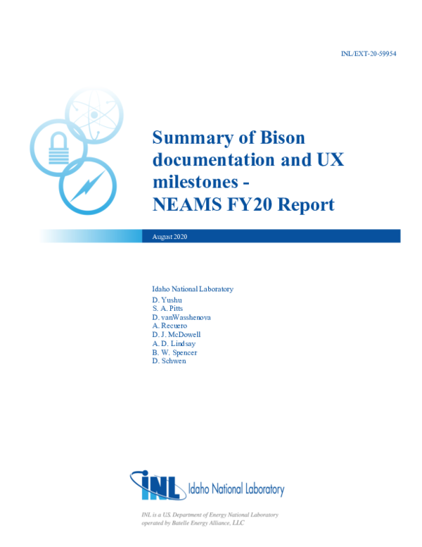 (PDF) Summary of Bison documentation and UX milestones - NEAMS FY20 ...