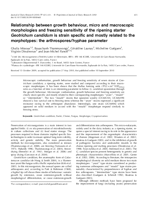 (PDF) Relationship between growth behaviour, micro and macroscopic ...