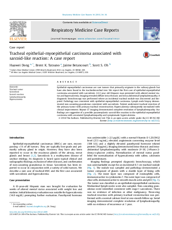 (PDF) Tracheal Epithelial Myoepithelial Carcinoma Ex Pleomorphic ...