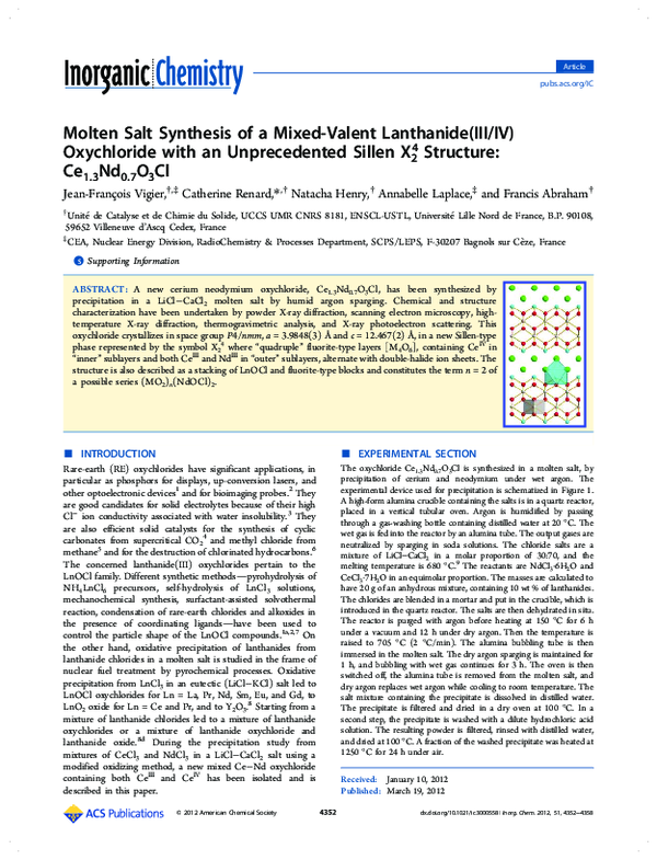 (PDF) Molten Salt Synthesis of a Mixed-Valent Lanthanide(III/IV ...