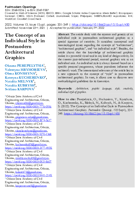 (PDF) The Concept of an Individual Style in Postmodern Architectural ...