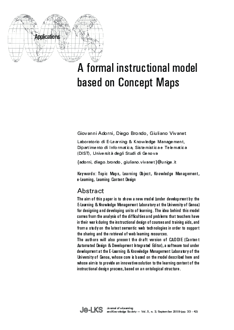 (PDF) A formal instructional model based on Concept Maps