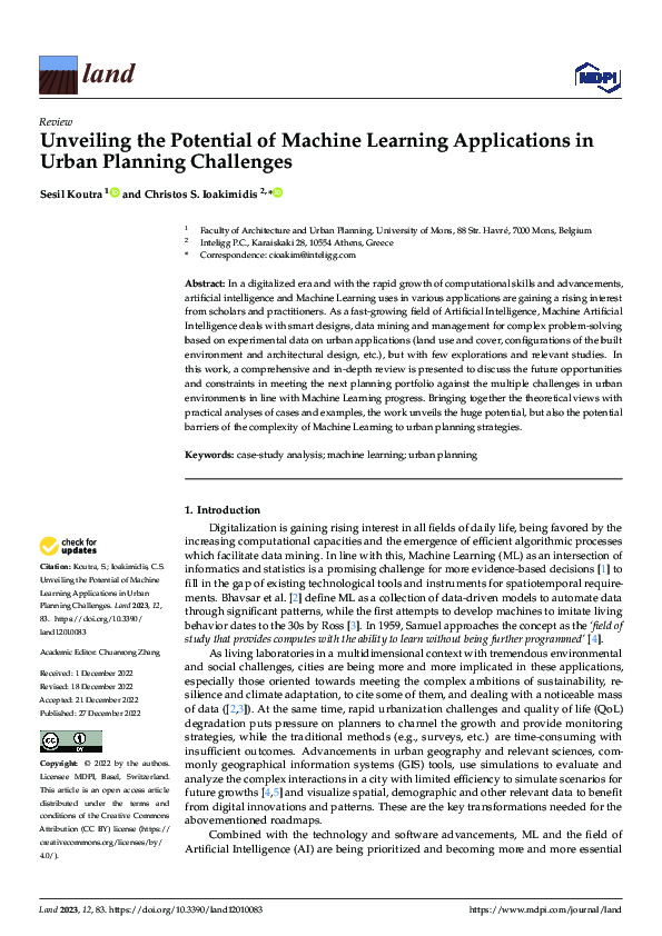 (PDF) Unveiling the Potential of Machine Learning Applications in Urban ...