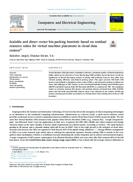 (PDF) Scalable and direct vector bin-packing heuristic based on ...