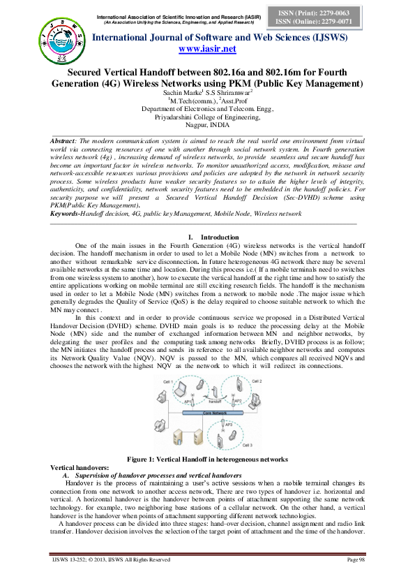 (PDF) Secured Vertical Handoff between 802.16a and 802.16m for Fourth Generation (4G) Wireless ...