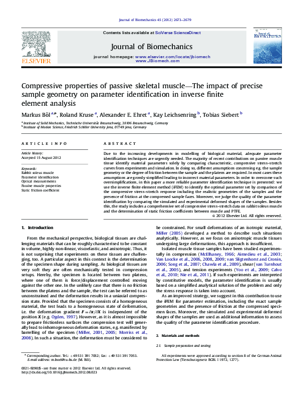(PDF) Compressive properties of passive skeletal muscle—The impact of precise sample geometry on ...