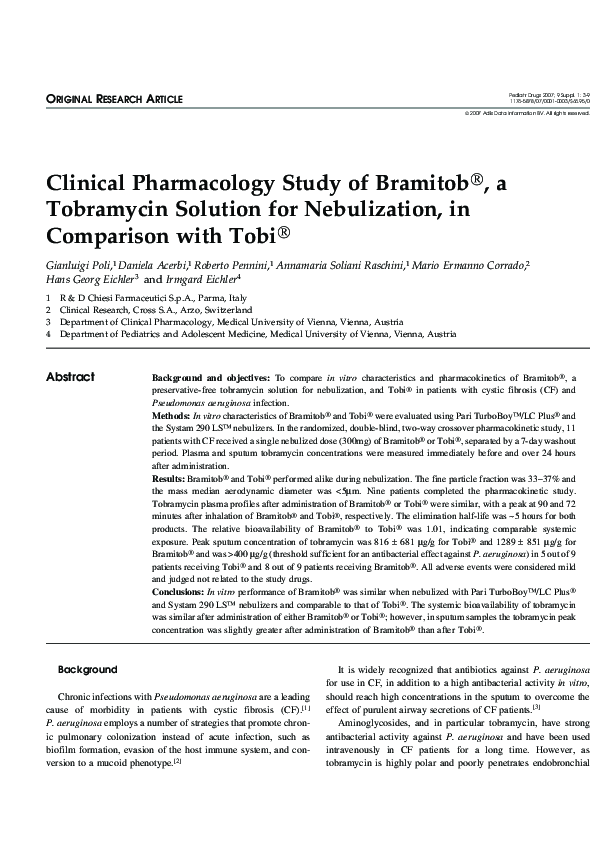 (PDF) Clinical Pharmacology Study of Bramitob??, a Tobramycin Solution ...