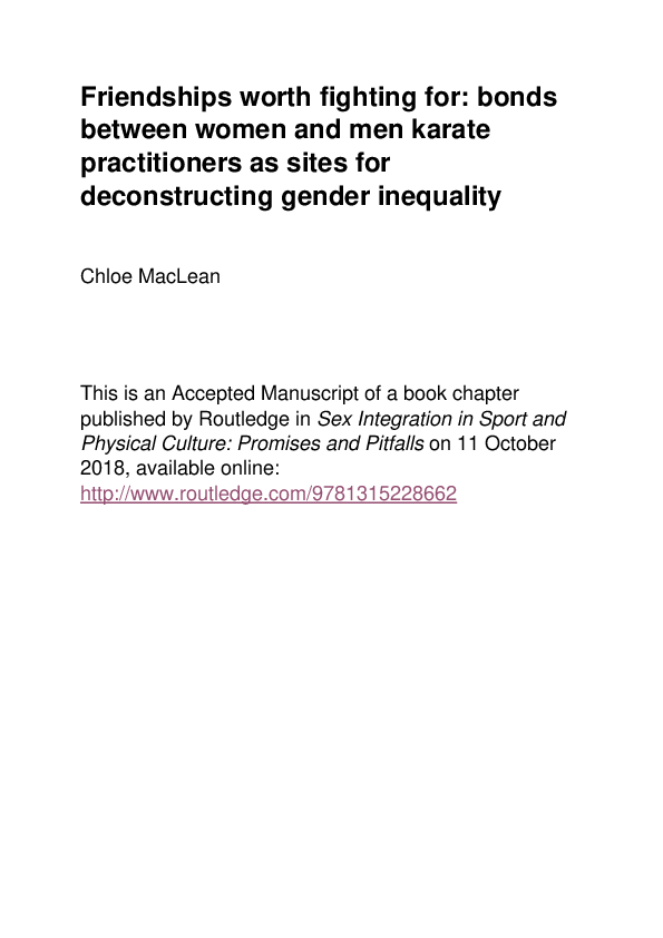 Pdf Sex Integration In Sport And Physical Culture