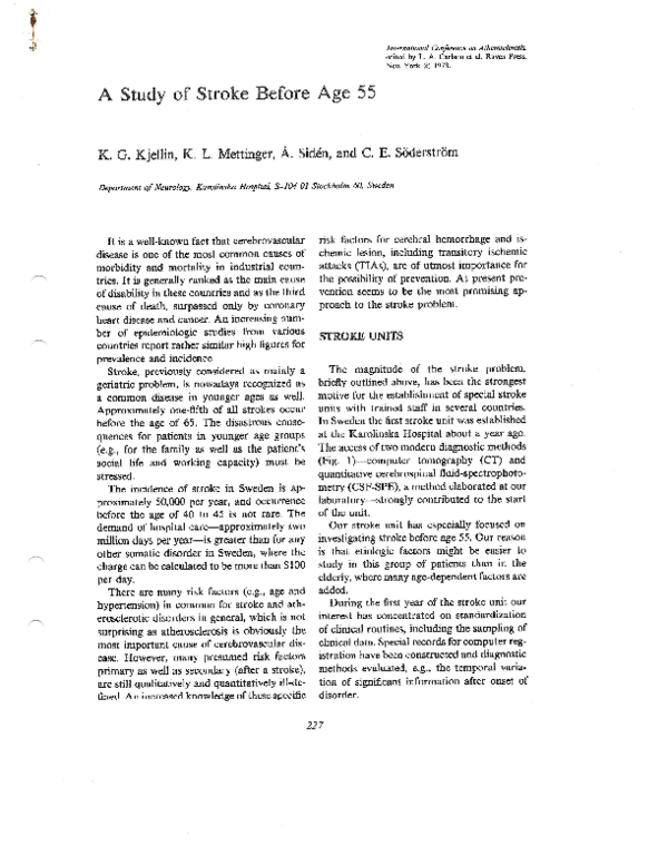 (PDF) A Stidy of stroke before age 55 =- Int COnf Atherposclerosis