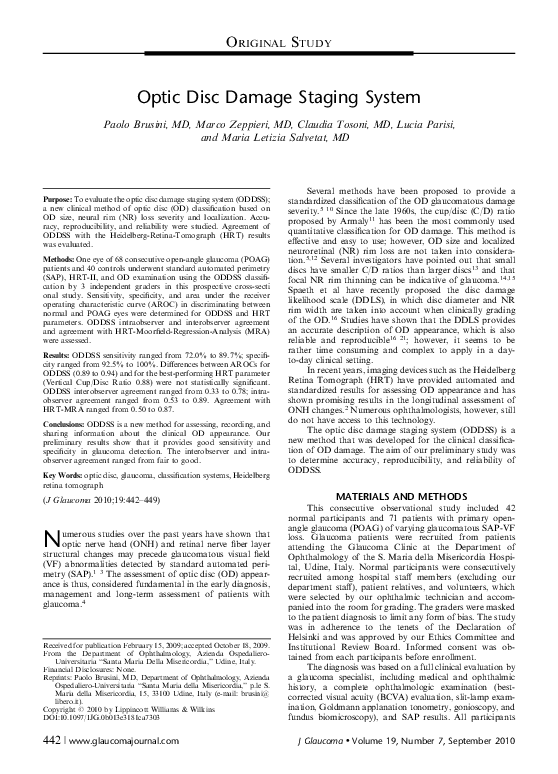 (PDF) Optic Disc Damage Staging System