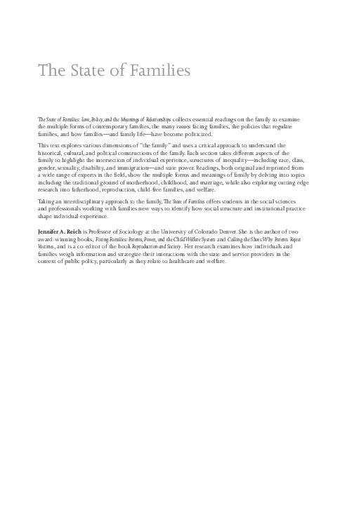 (PDF) The State of Families