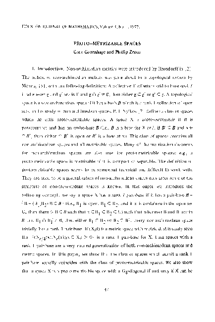 (PDF) Proto-Metrizable Spaces