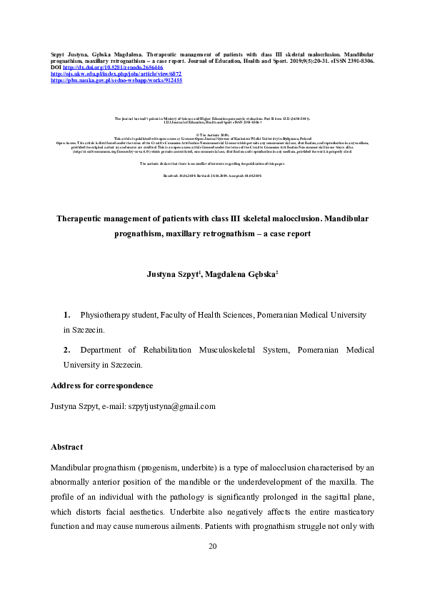 (PDF) Therapeutic management of patients with class III skeletal ...
