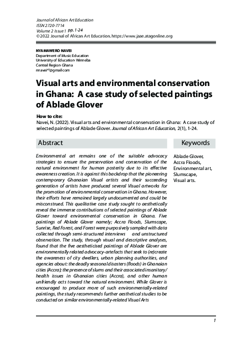(PDF) Visual arts and environmental conservation in Ghana: A case study ...