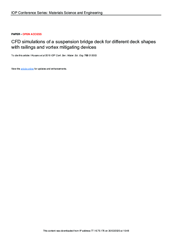 (PDF) CFD simulations of a suspension bridge deck for different deck ...