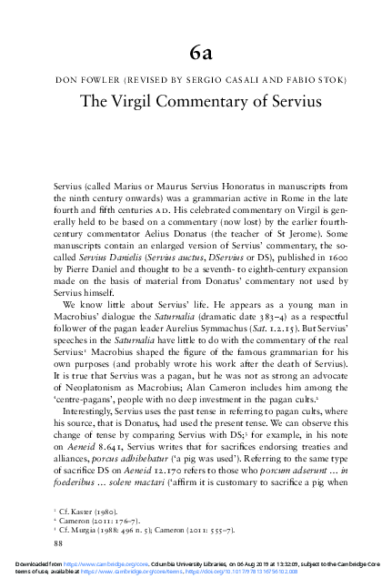 (PDF) The Virgil commentary of Servius