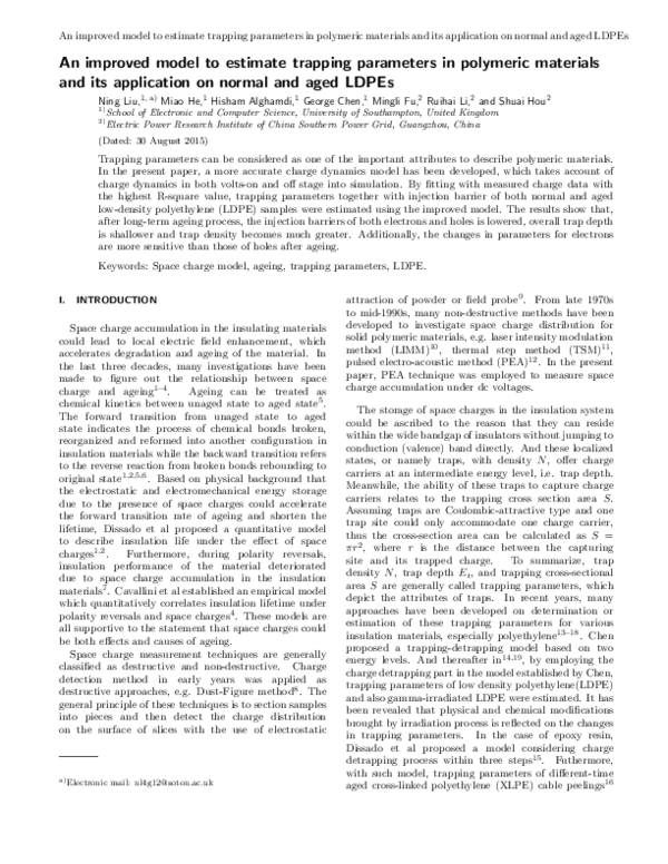 (PDF) An improved model to estimate trapping parameters in polymeric materials and its ...