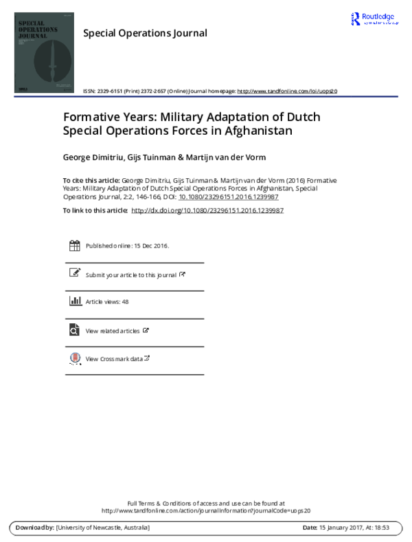 (PDF) Formative Years: Military Adaptation of Dutch Special Operations ...