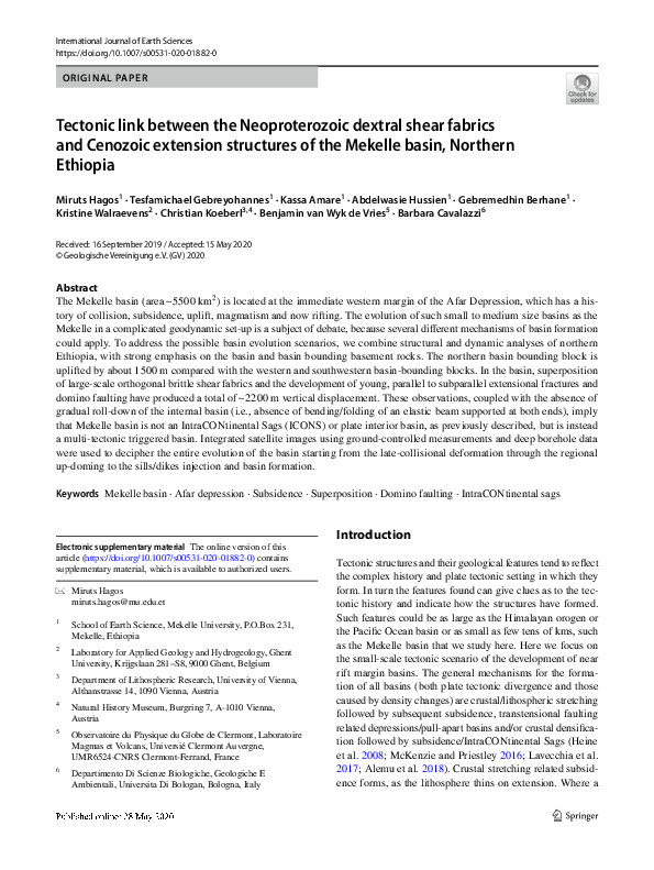 (PDF) Tectonic link between the Neoproterozoic dextral shear fabrics ...
