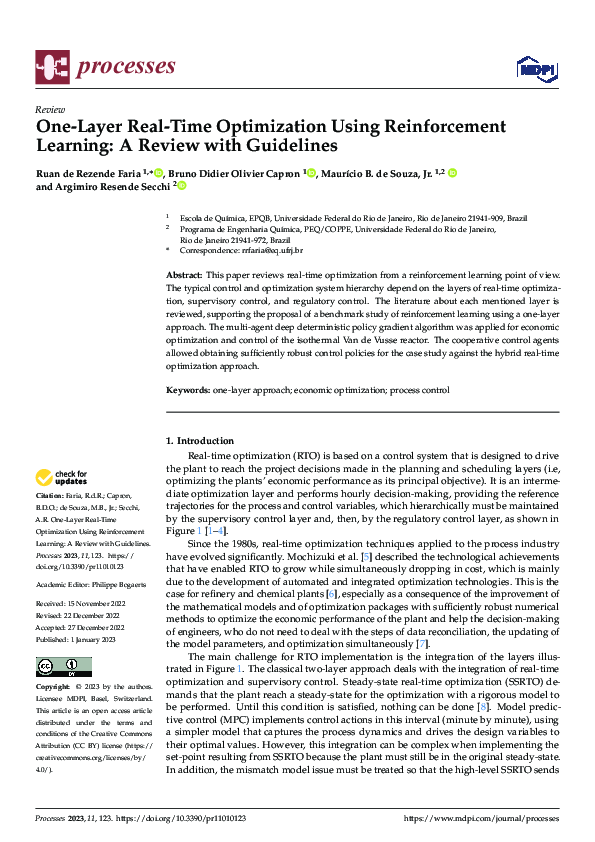(PDF) One-Layer Real-Time Optimization Using Reinforcement Learning: A Review with Guidelines