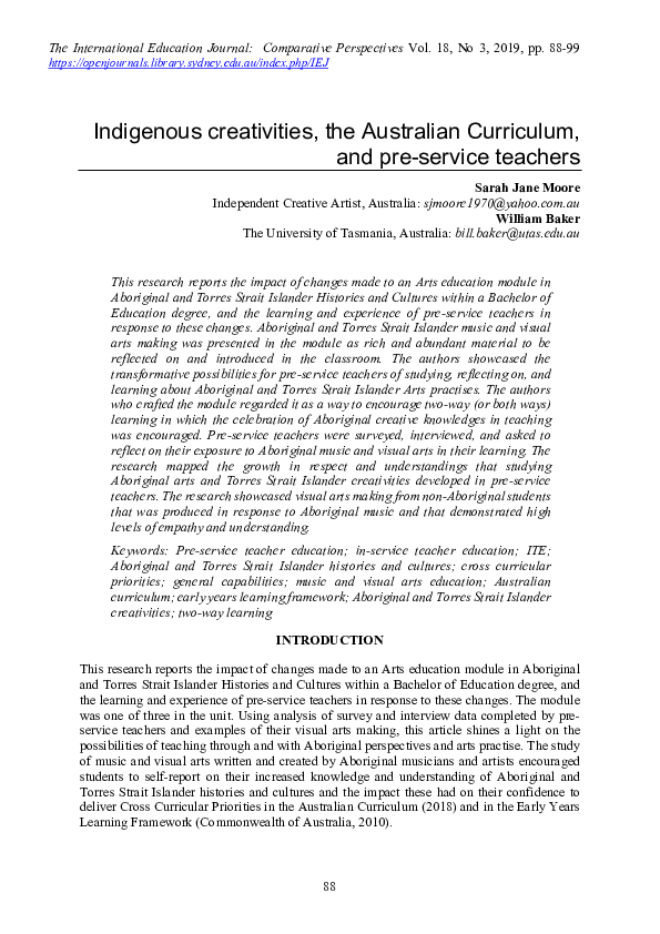 (PDF) Indigenous creativities, the Australian Curriculum, and pre ...