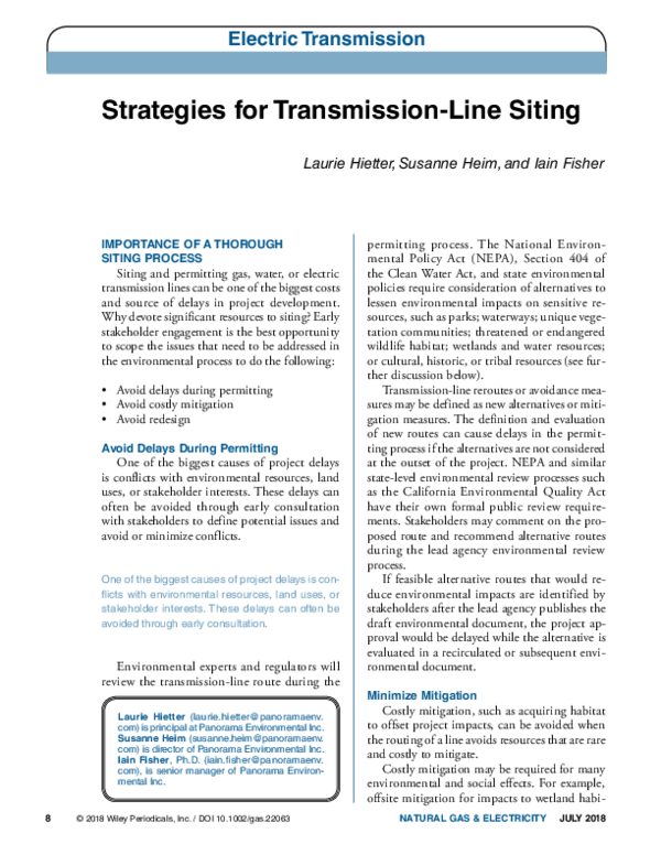 (PDF) Strategies for Transmission-Line Siting