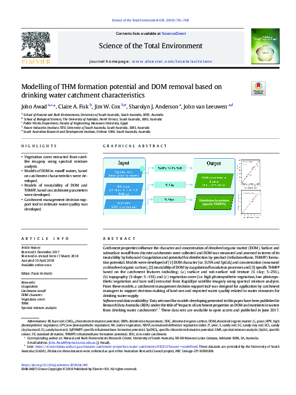 (PDF) Modelling of THM formation potential and DOM removal based on ...