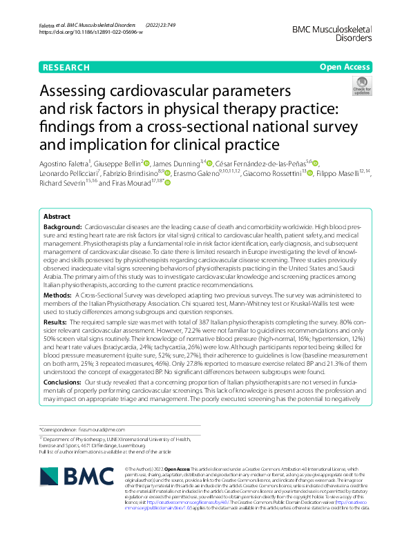 (PDF) Assessing cardiovascular parameters and risk factors in physical ...