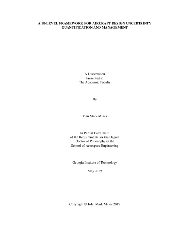 (PDF) A bi-Level framework for aircraft design uncertainty ...