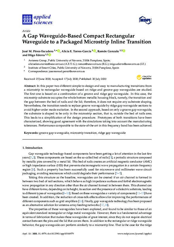 (PDF) A Gap Waveguide-Based Compact Rectangular Waveguide to a Packaged Microstrip Inline Transition