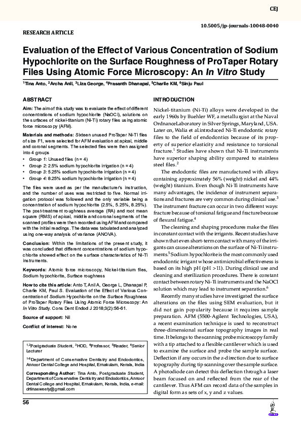 (PDF) Evaluation of the Effect of Various Concentration of Sodium ...