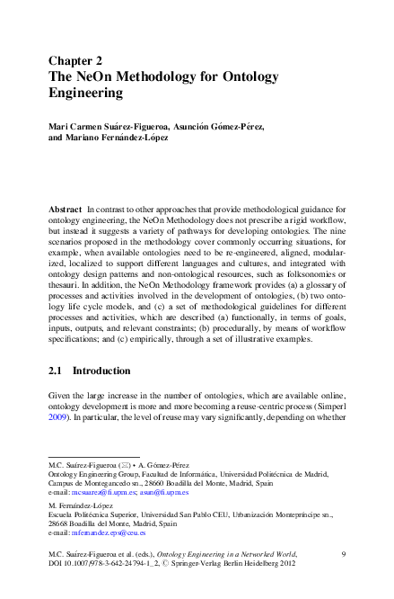(PDF) The NeOn Methodology for Ontology Engineering