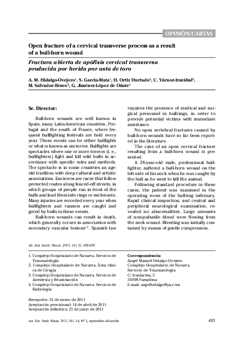 (PDF) Open fracture of a cervical transverse process as a result of a ...
