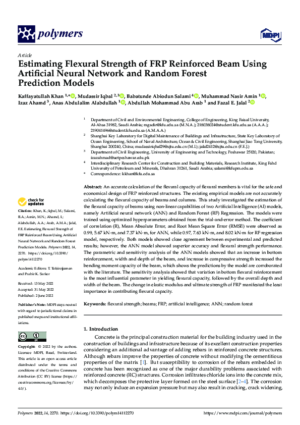(PDF) Estimating Flexural Strength of FRP Reinforced Beam Using Artificial Neural Network and ...