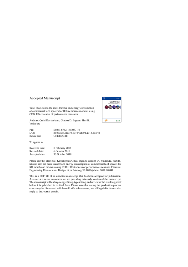 (PDF) Studies into the mass transfer and energy consumption of ...