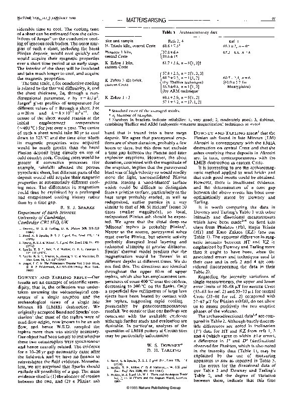 (PDF) Archaeomagnetism, Santorini volcanic eruptions and fired ...