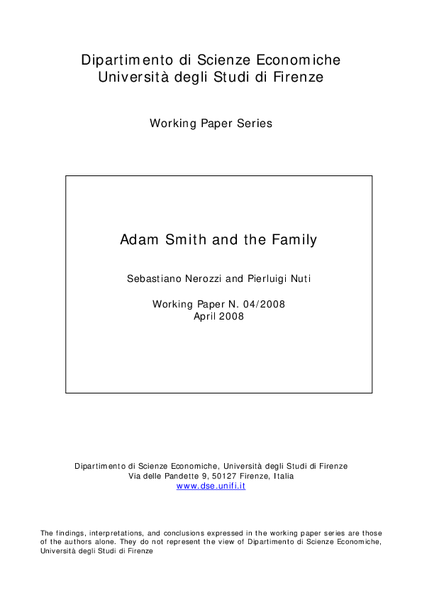 (PDF) Adam Smith and the Family