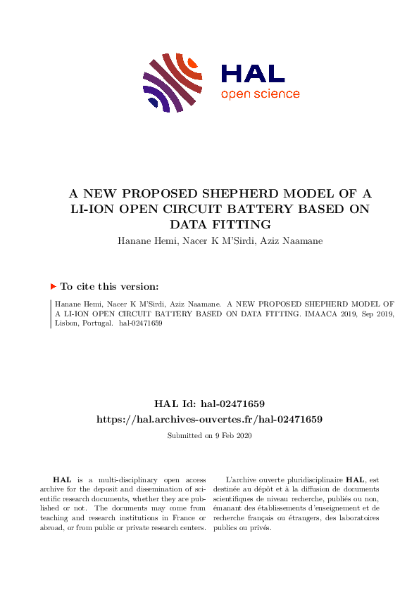 (PDF) A New Proposed Shepherd Model of a LI-Ion Open Circuit Battery ...