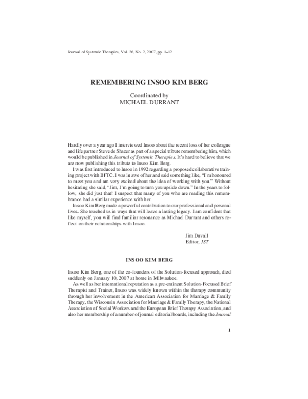 (PDF) Remembering Insoo Kim Berg