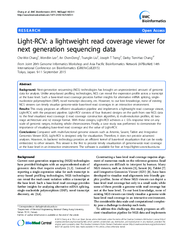 (PDF) Light-RCV: a lightweight read coverage viewer for next generation ...