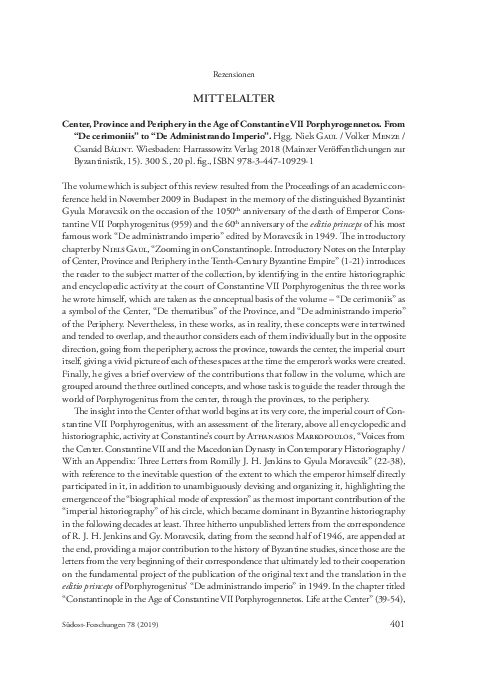 (PDF) Center, Province and Periphery in the Age of Constantine VII ...